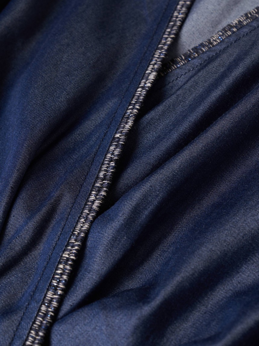 Denim wrap midi dress - LP005939_580 - LION OF PORCHES