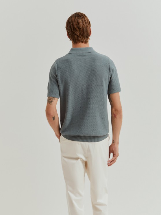 Regular fit textured polo shirt - LP006390_618 - LION OF PORCHES